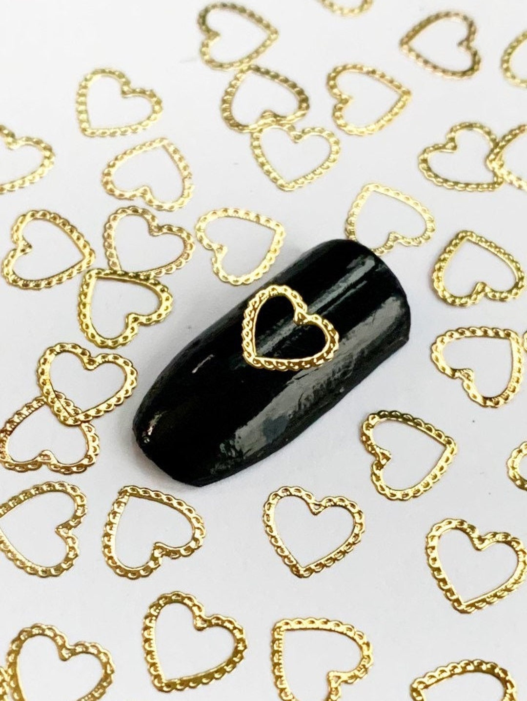 Gold Hollow Heart Nail Decals, Heart Nail Decals 10/20/50 Pieces, Nail ...