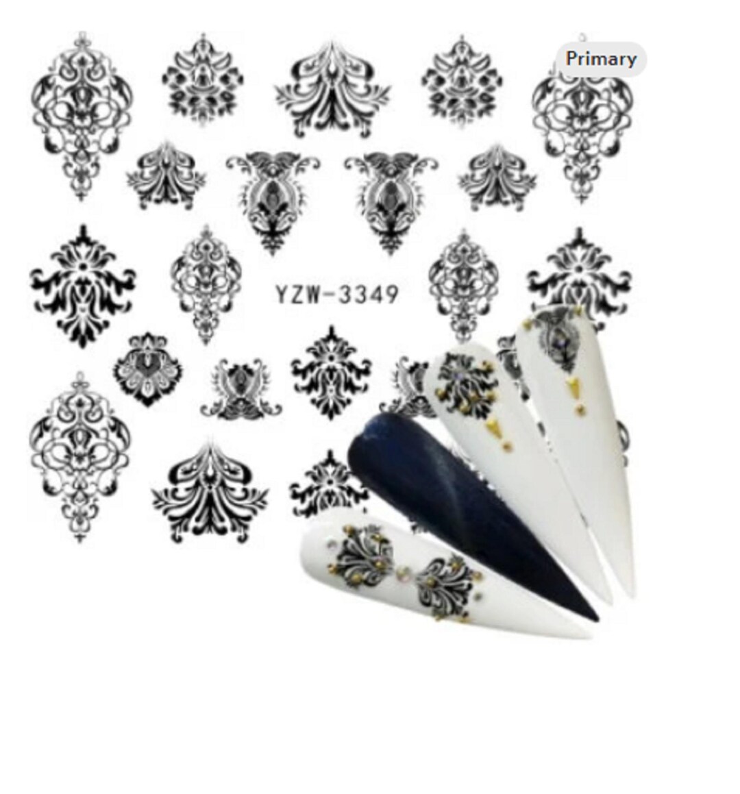 Chandelier Flower Nail Art Stickers: Water Decals, DIY Nail Decorations ...