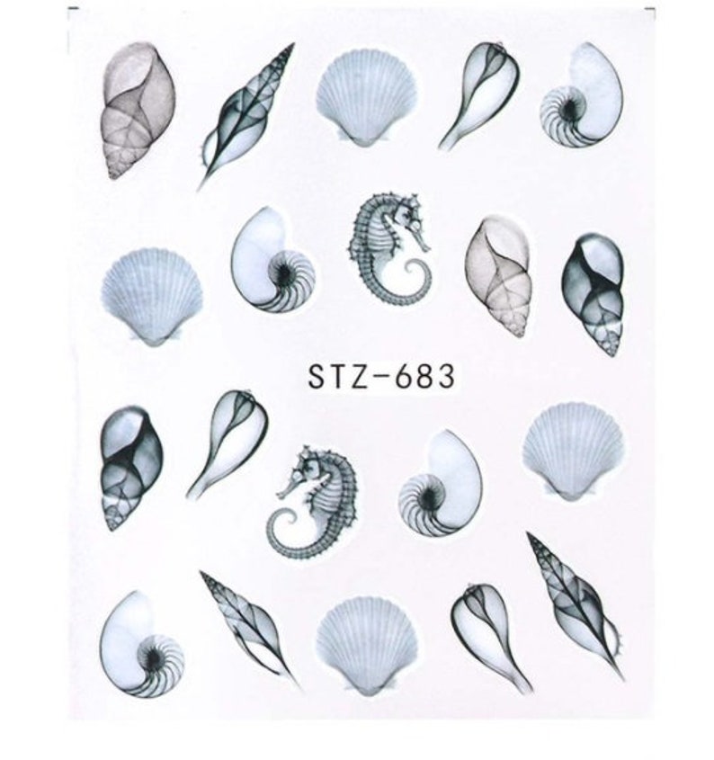 Nail Art Water Decals Nail Stickers Nail Art Sea Shells Sea Houses ...