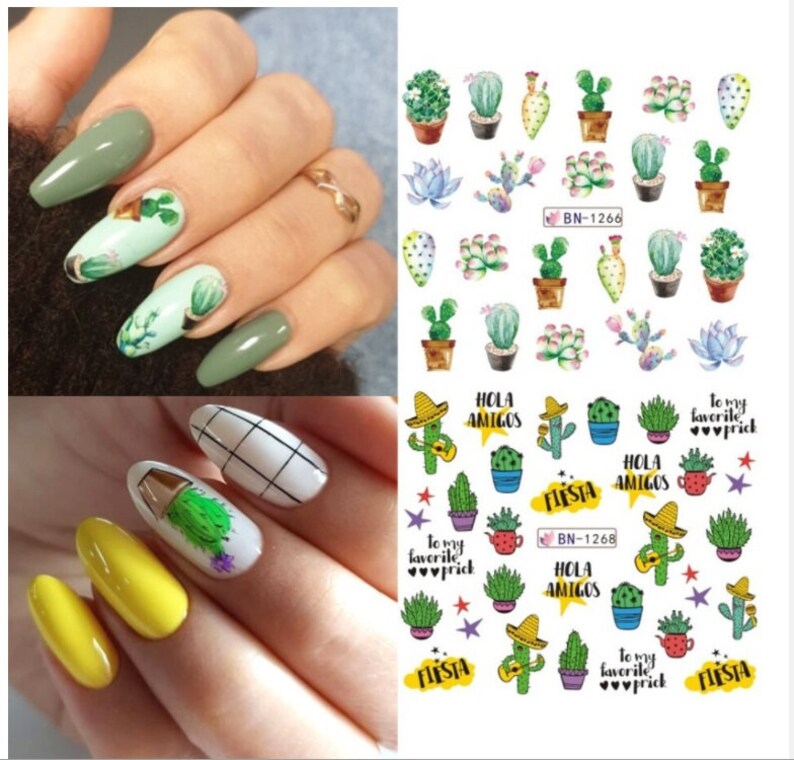 Nail Art Decals Transfers Water Transfer Stickers Floral | Etsy