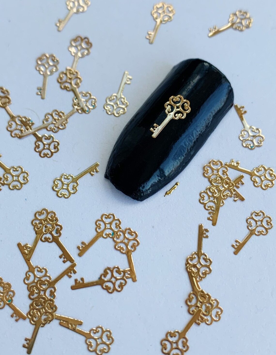 Gold Toned Metal Hollow Keys Decals 10/20/50 Pieces Hollow | Etsy