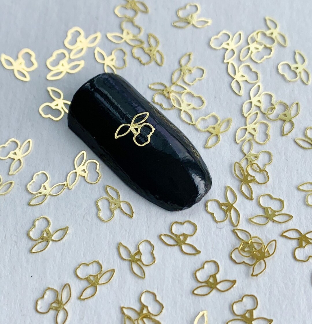 Gold Toned Metal Hollow Cherry Decals 10/20/50 Pieces, Cherries Nail ...