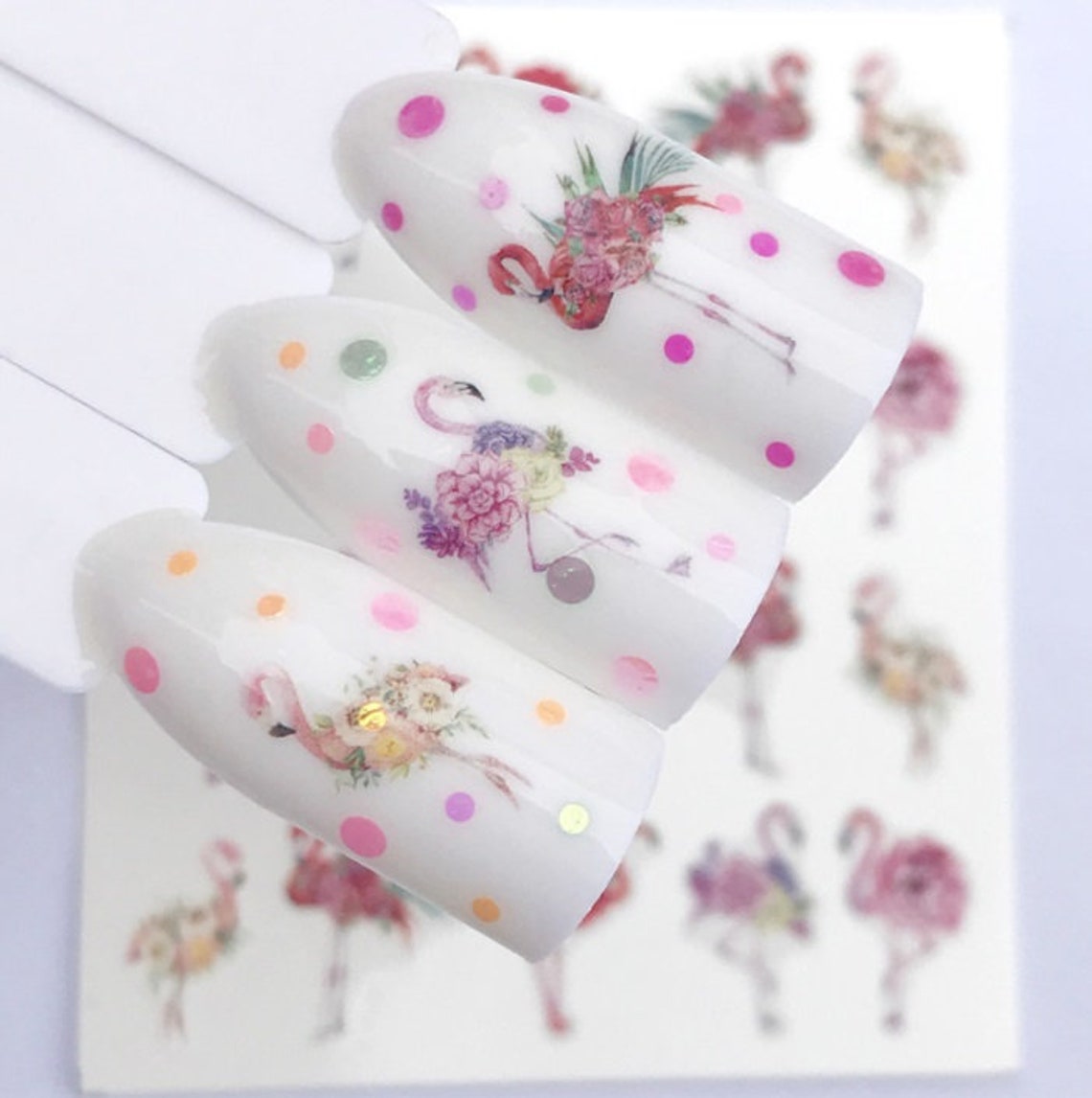 Nail Art Stickers Nail Water Decals Transfers Summer Pink - Etsy