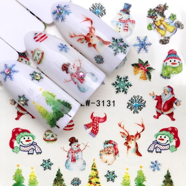 Christmas Nail Decals - Etsy