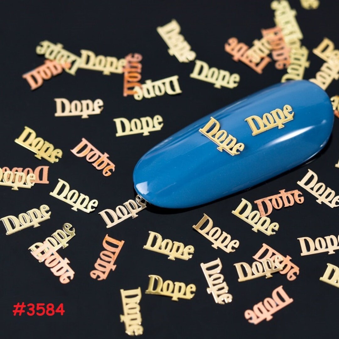 Gold Dope Nail Decals 10/20/50 Pieces, Dope Nail Glitter, Dope Nail Art ...