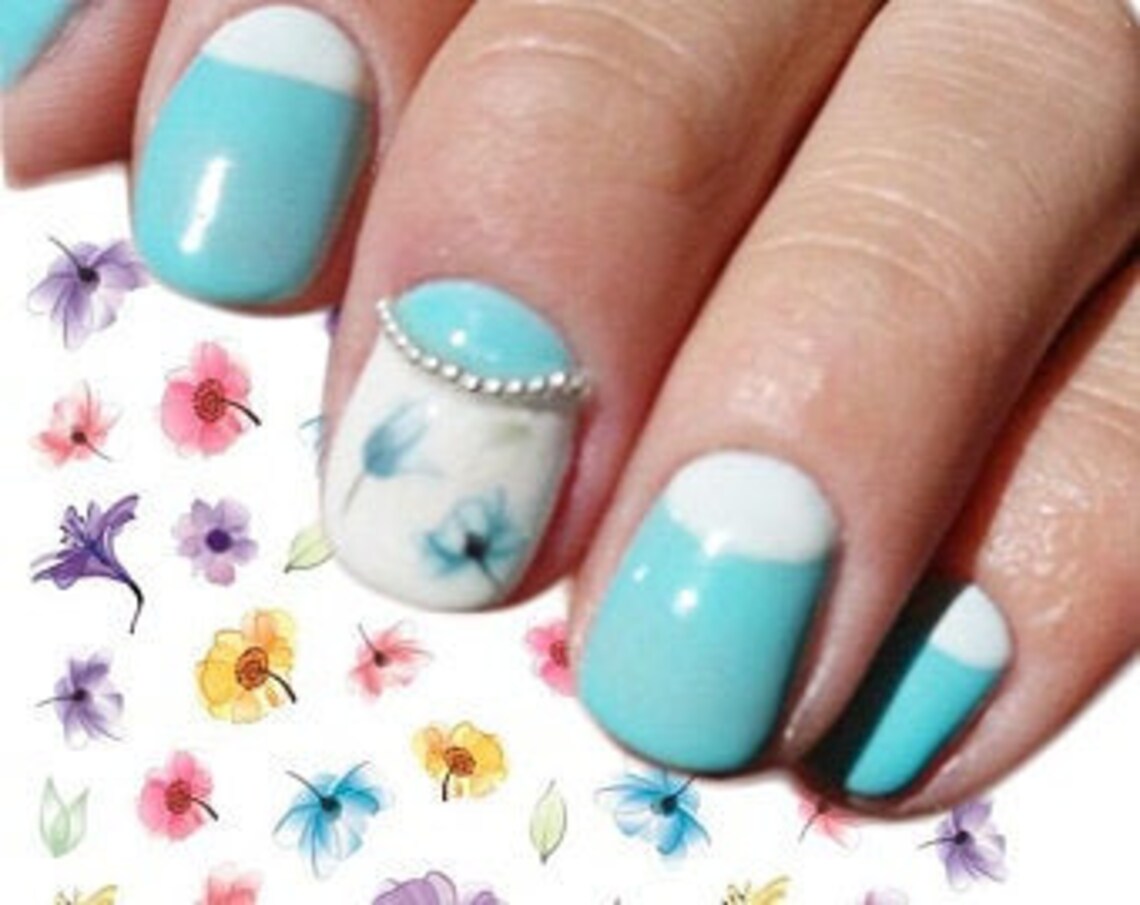 Nail Art Water Decals Nail Stickers Water Effect Flowers - Etsy