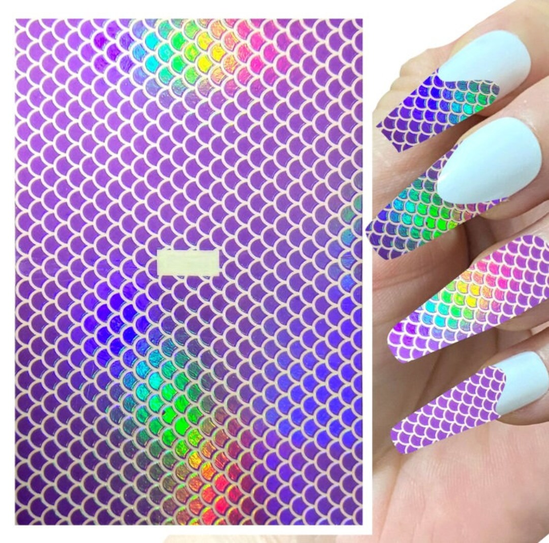 Purple Snake Skin Pattern Nail Art Stickers, Snakeskin Nail Sticker ...