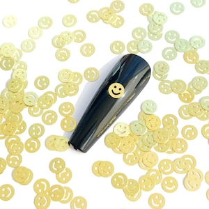 Gold Smiley Face Nail Decals 10/20/50 Pieces, Smiley Face Cute Kawaii ...
