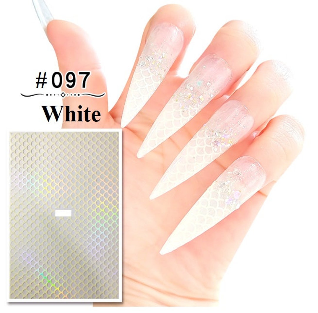 White Snake Skin Pattern Nail Art Stickers, Snakeskin Nail Sticker Self ...