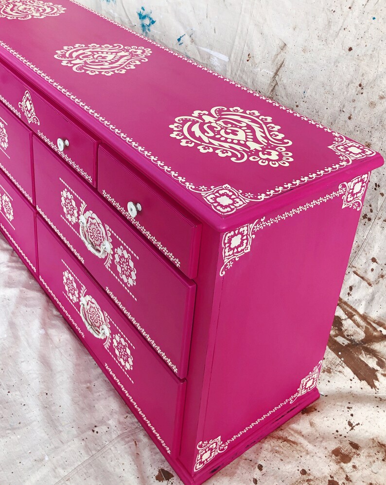 Pink Boho Eclectic Sideboard - Etsy
