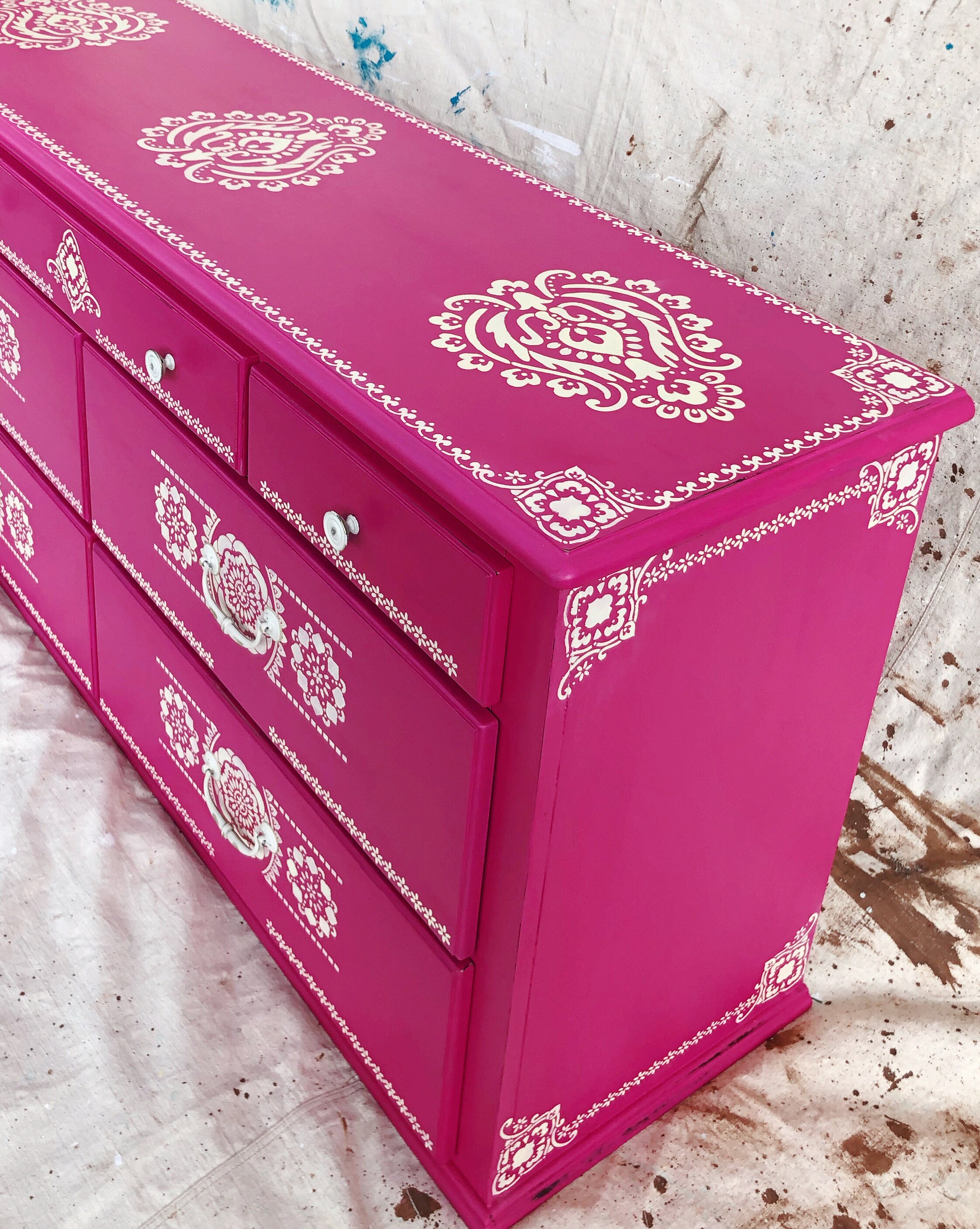 Pink Boho Eclectic Sideboard - Etsy