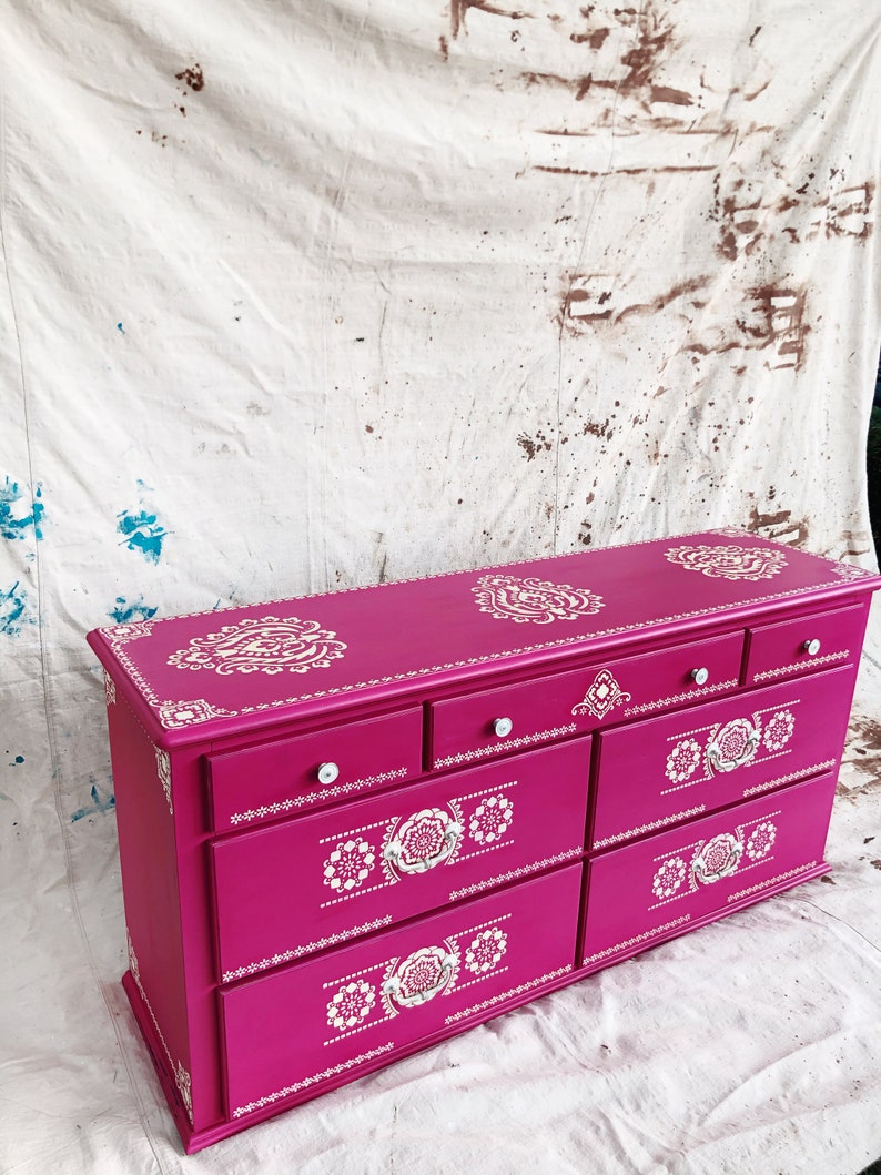 Pink Boho Eclectic Sideboard - Etsy