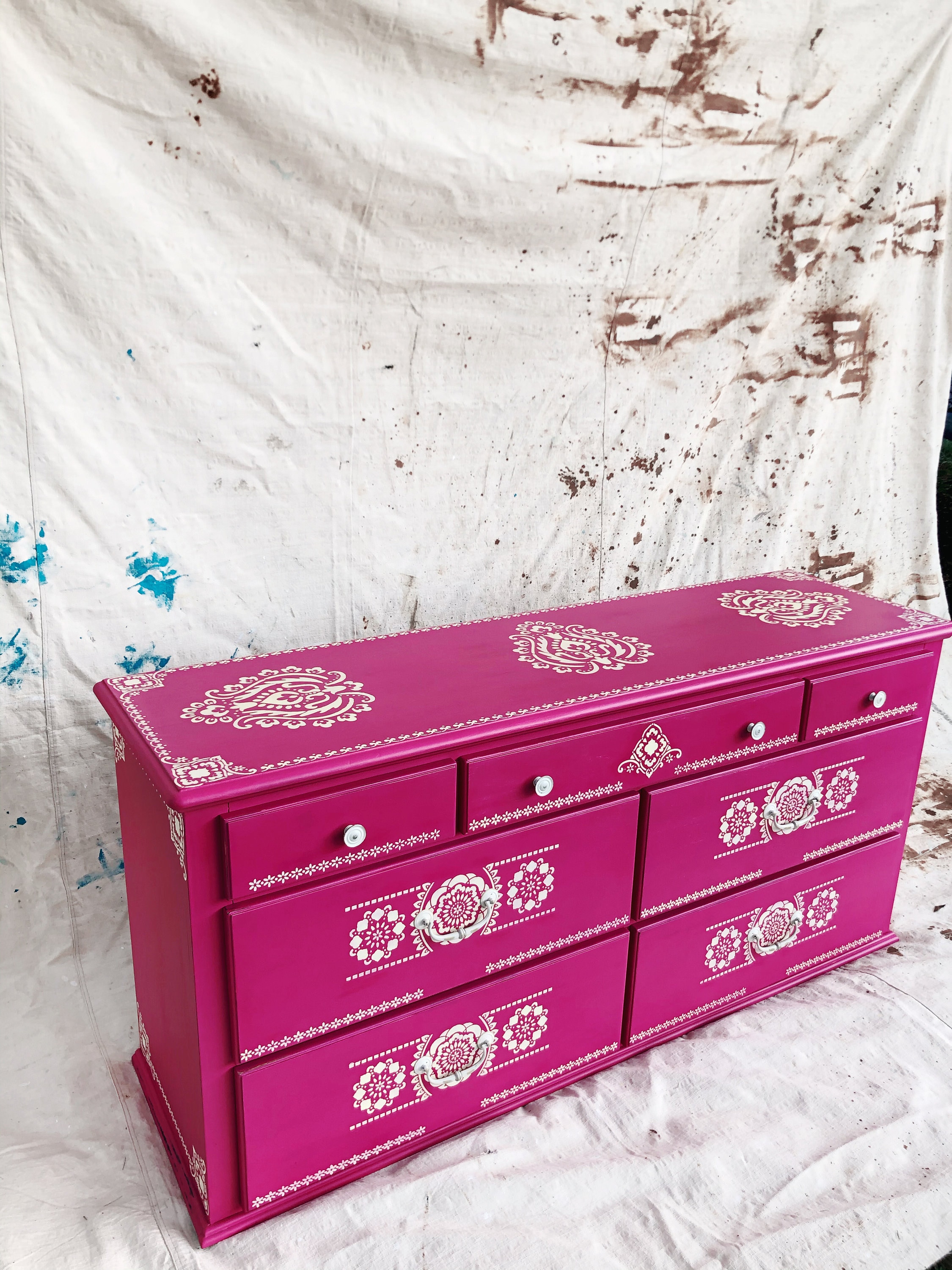 Pink Boho Eclectic Sideboard - Etsy