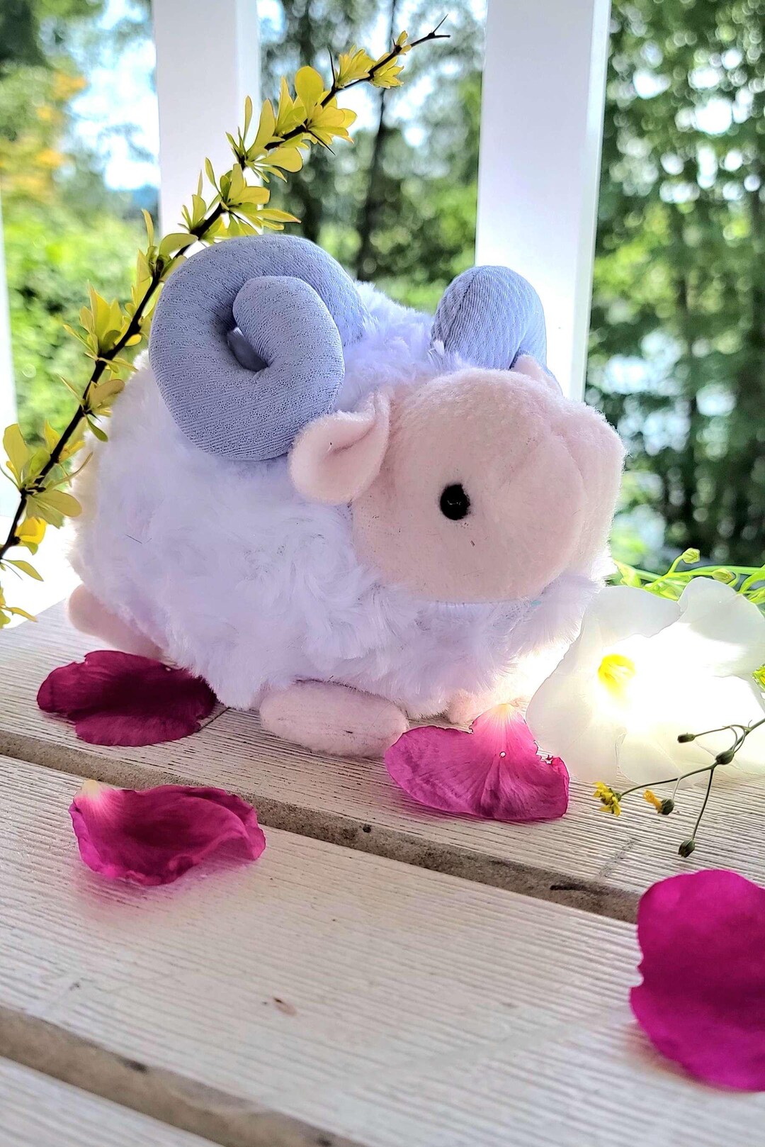 Charmingly Round: Handmade Ram Plush for Endearing Cuddles - Etsy