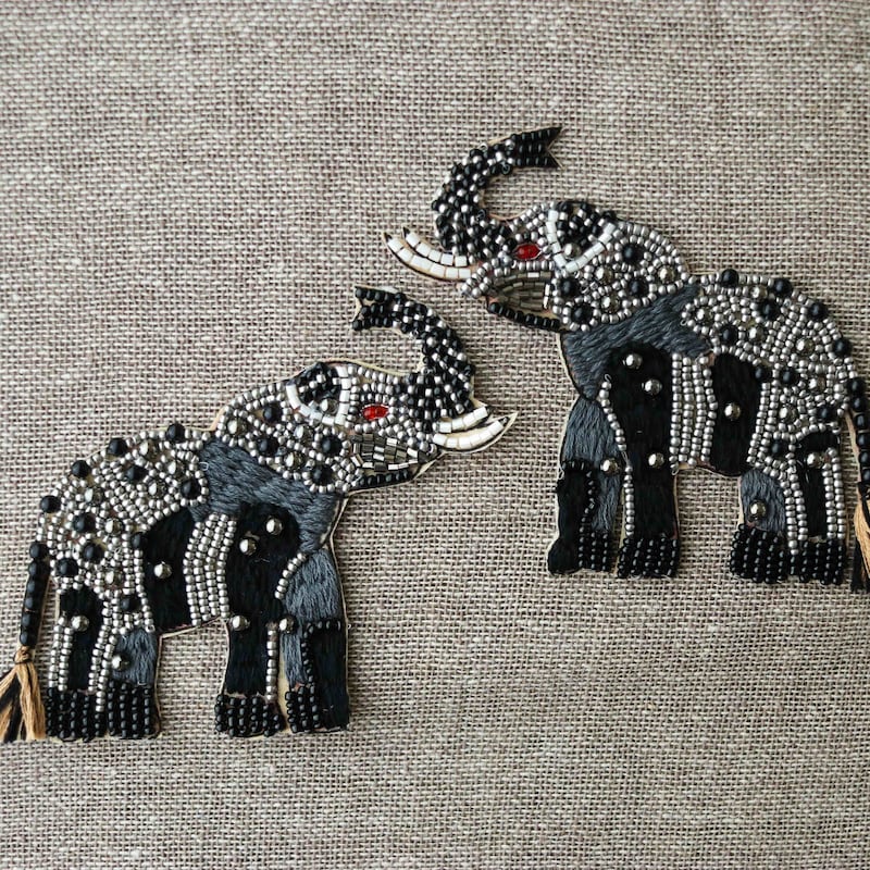 Beaded Elephant Patches - Etsy UK