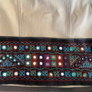 Vintage Boho Black Patchwork Trim, Handmade Upcycled Embroidered Lace ...