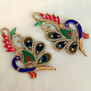 Boho Peacock Embroidered Patch,handmade Peacock Applique, Indian Bird ...