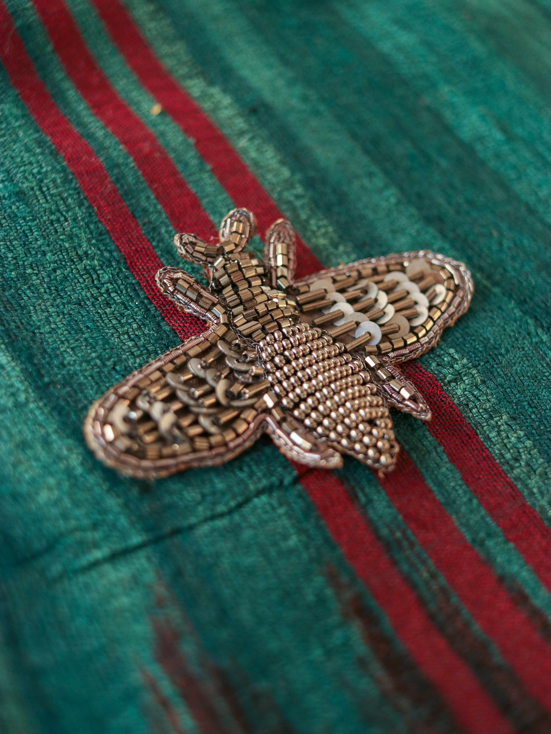 Quirky Silver Embroidered Bee Patchhandmade Bee Applique | Etsy