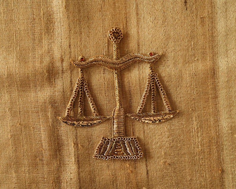 Libra Scales Zodiac Embroidered Patchhandmade Applique Sun - Etsy