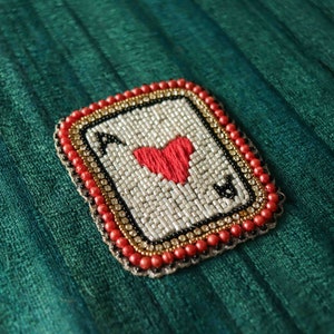 Black White Heart Cards Patch,handmade Beaded Playing Cards Applique ...