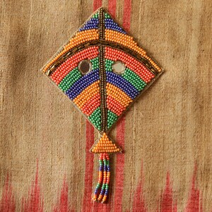 Multicolour Kite Beaded Embroidered Patch,handmade Beaded Applique ...