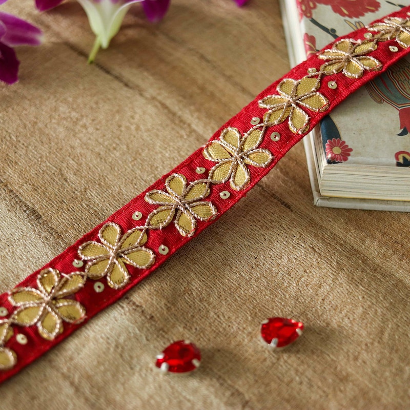 Red Lace Trim - Etsy