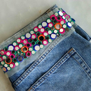 Colourful Mirror Embroidered Trim,handmade Multicolour Indian Border ...