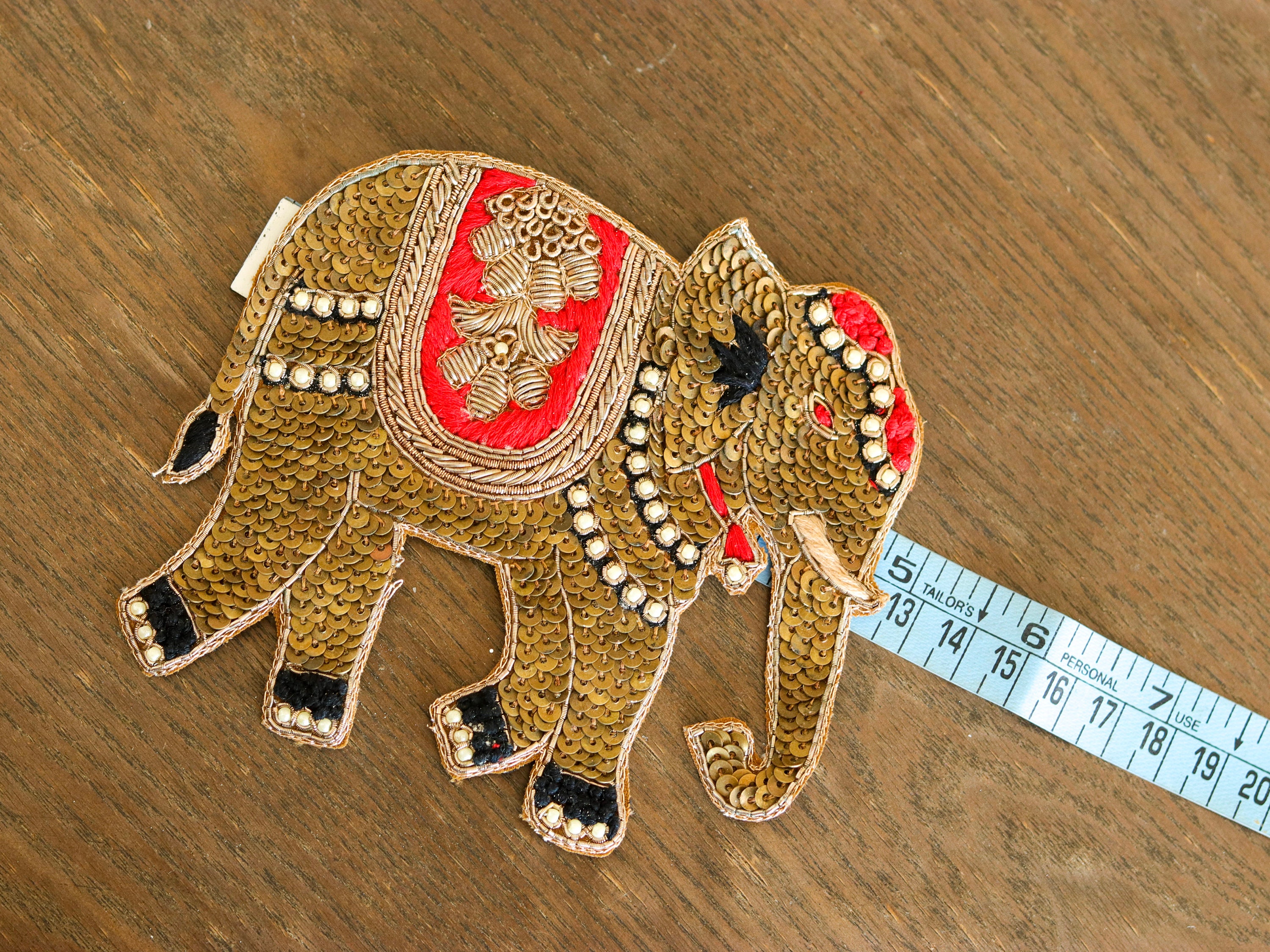 Gold Red Elephant Embroidered Patch,handmade Embroidered Applique ...