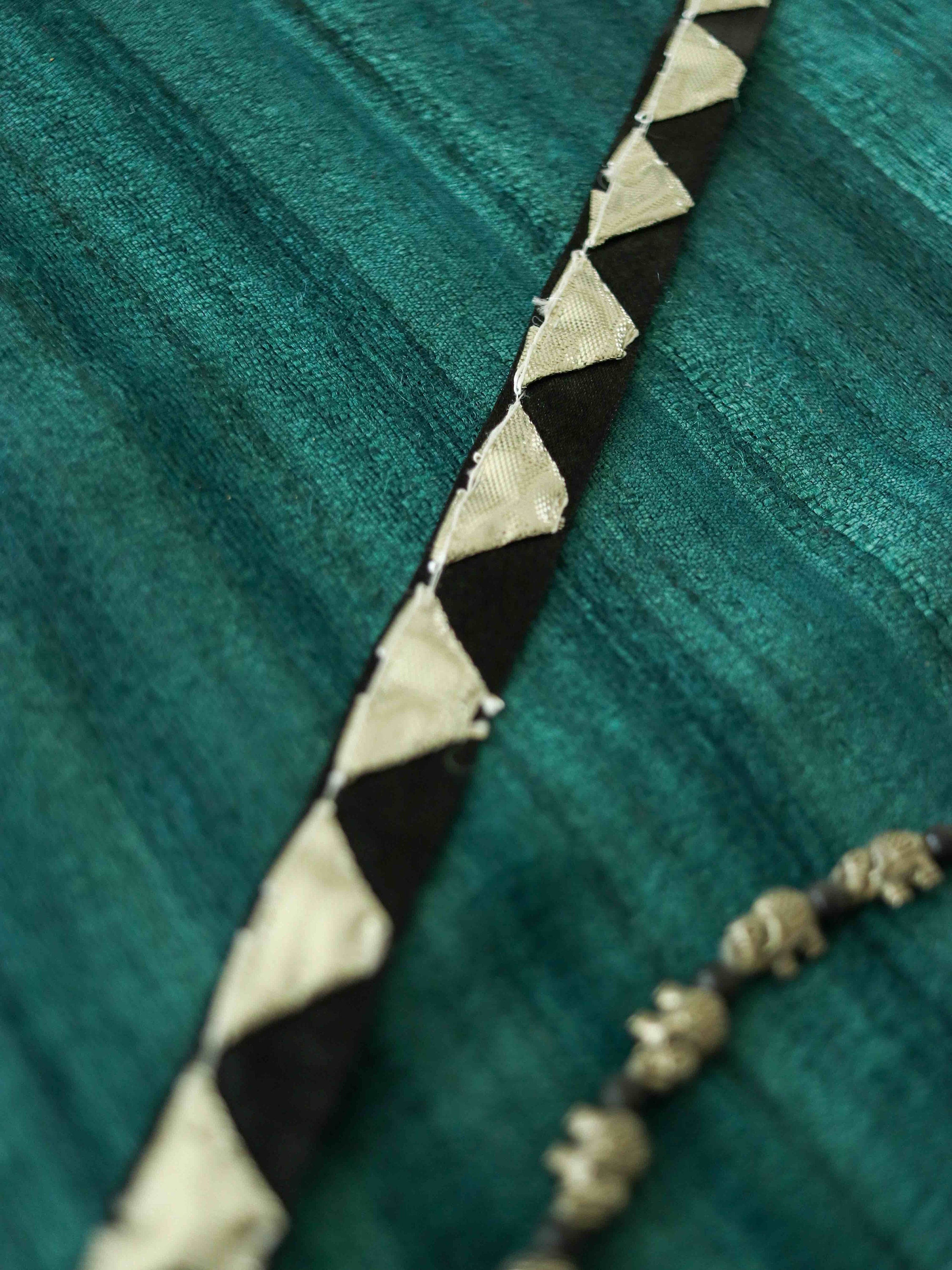 Black Silver Gota Embroidered Trimsilver Triangle Bordergota - Etsy