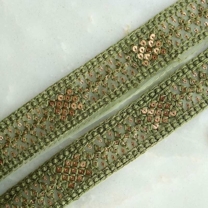 Green Fabric Trim - Etsy