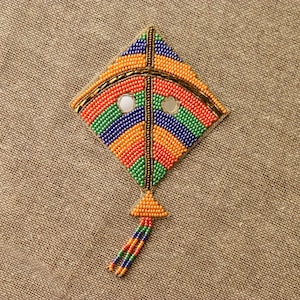 Multicolour Kite Beaded Embroidered Patch,handmade Beaded Applique ...