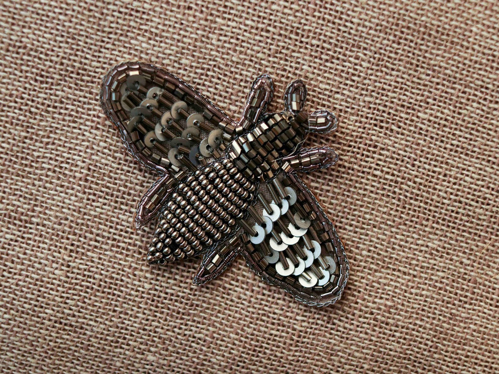Quirky Silver Embroidered Bee Patchhandmade Bee Applique | Etsy