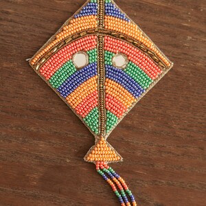 Multicolour Kite Beaded Embroidered Patch,handmade Beaded Applique ...