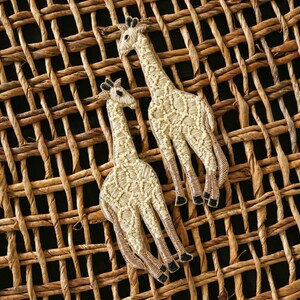 Quirky Beige Giraffe Embroidered Patch,handmade Giraffe Applique,boho ...