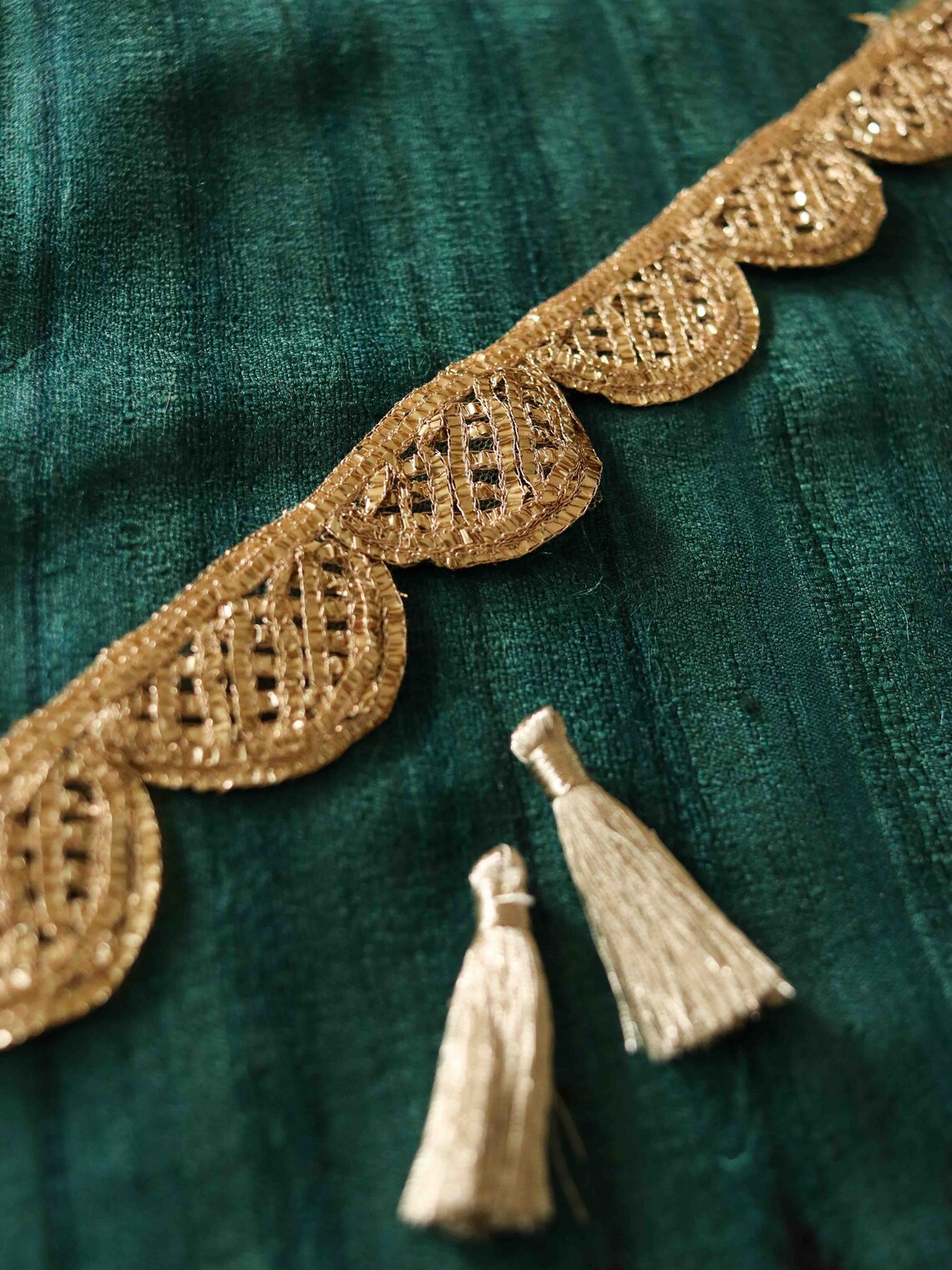 Gold Foil Scallop Cutwork Trimhandmade Rose Gold Borderboho - Etsy