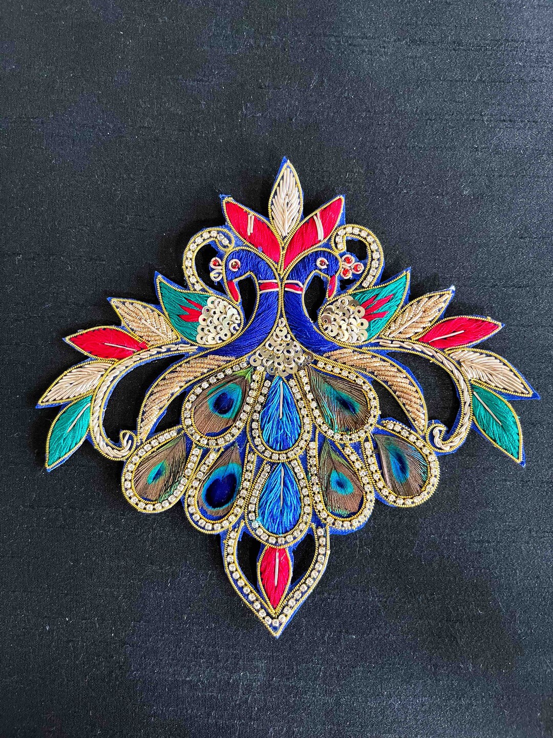 Boho Peacock Embroidered Patch,handmade Peacock Applique, Indian Bird ...