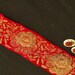 Red Gold Velvet Floral Trim,indian Embroidered Border,red Gold Floral ...