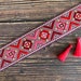 Beige Red Geometric Jacquard Trim,pink Red Checks Brocade Border,indian ...