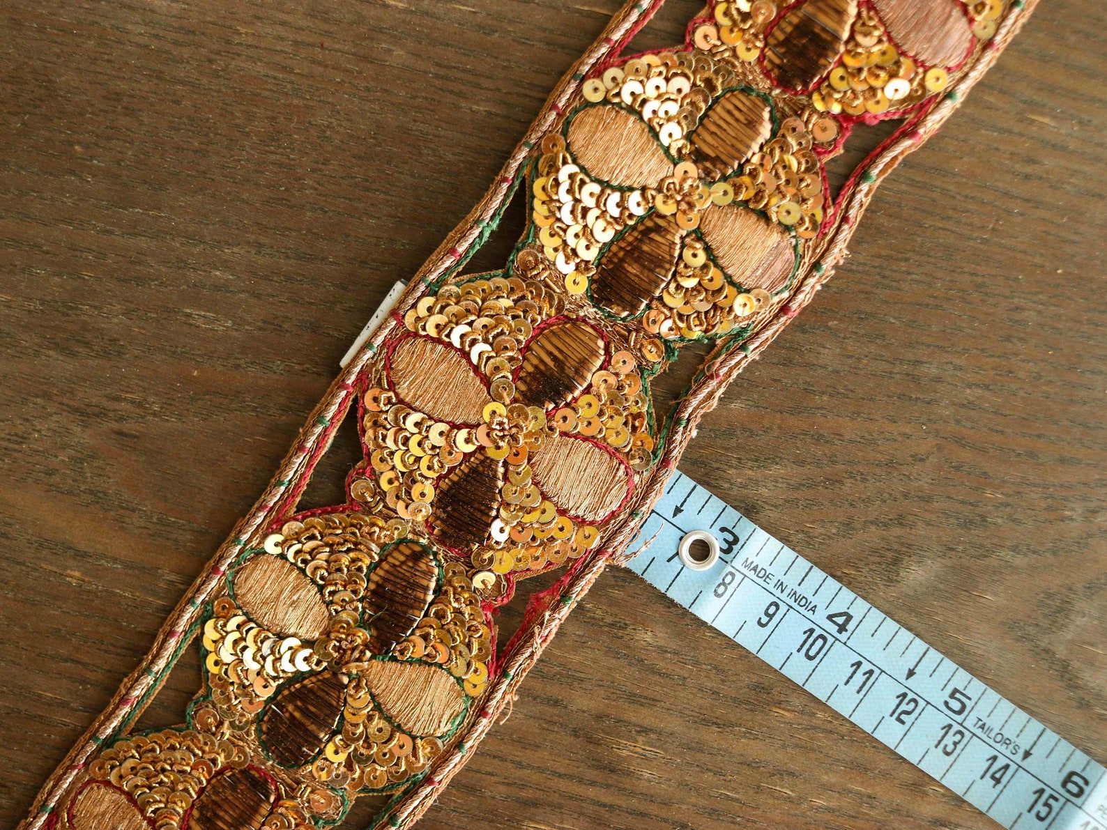 Vintage Gold Indian Embroidered Trimhandmade Old Gold Cutwork - Etsy