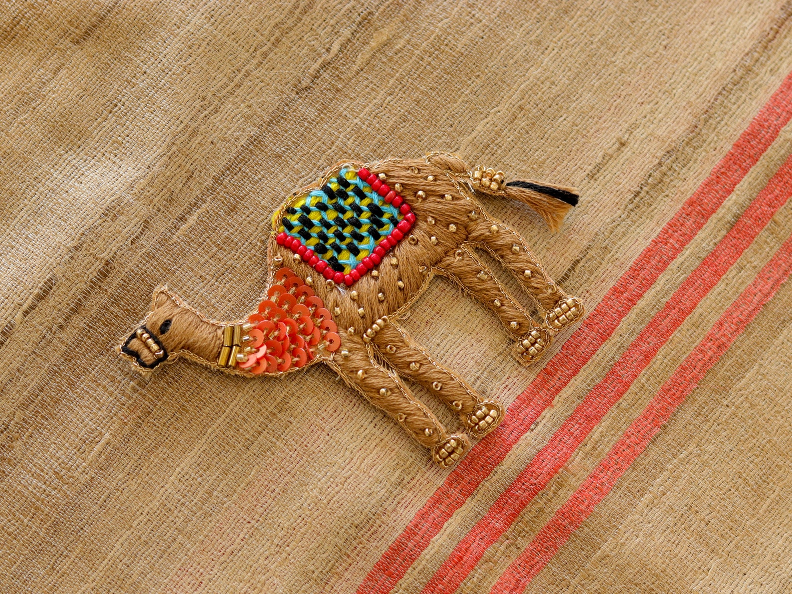 Brown Red Camel Embroidered PatchHandmade embroidered | Etsy