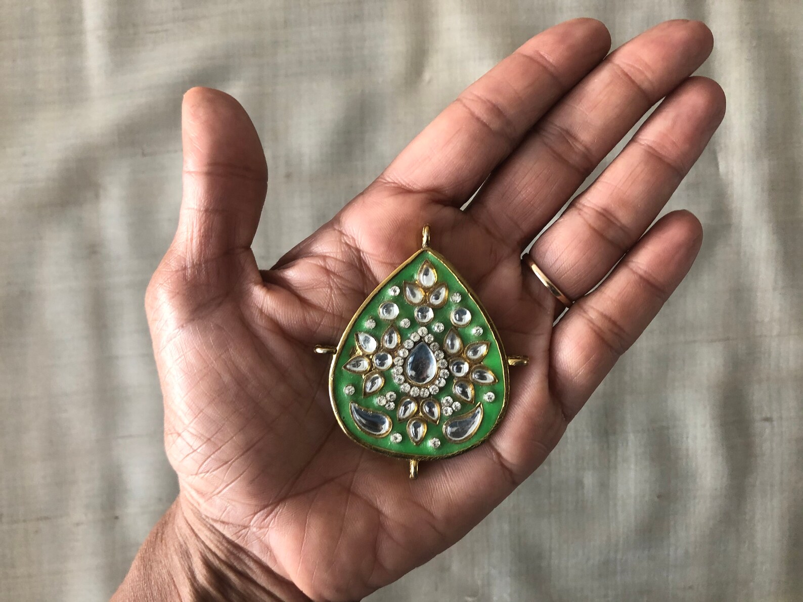 Teardrop Kundan Enamel Buttonsindian Meenakari Kurta - Etsy