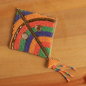 Multicolour Kite Beaded Embroidered Patch,handmade Beaded Applique ...