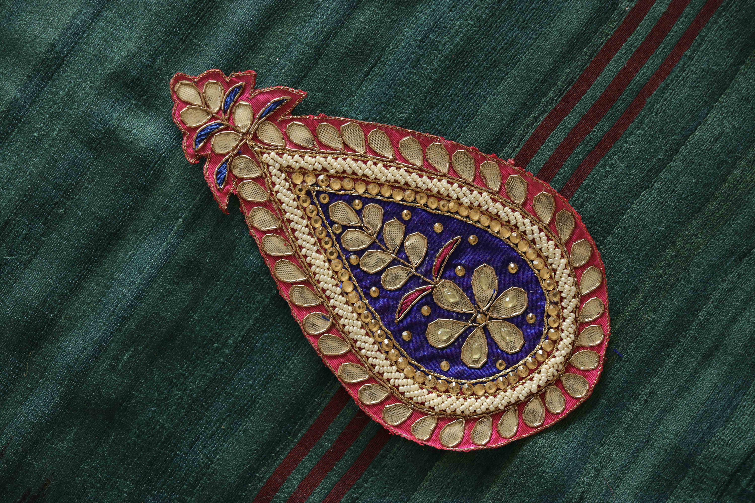 Pink Blue Teardrop Embroidered Patchindian Handmade Teardrop - Etsy