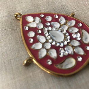 Teardrop Kundan Enamel Buttons,indian Meenakari Kurta Button,pink Red ...