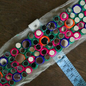 Colourful Mirror Embroidered Trim,handmade Multicolour Indian Border ...