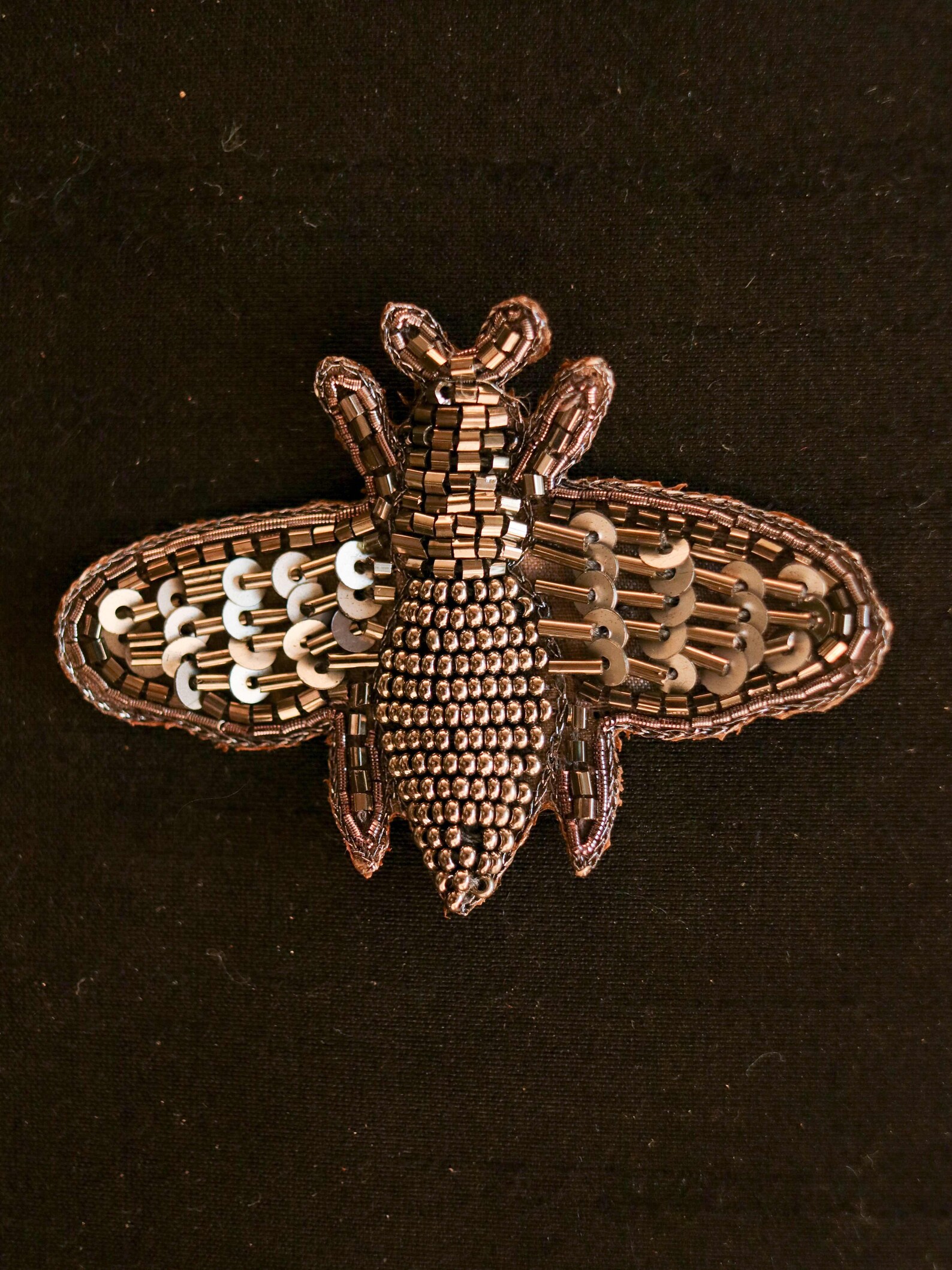 Quirky Silver Embroidered Bee Patchhandmade Bee Applique | Etsy