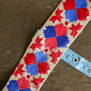 Red Blue Floral Phulkari Trim,embroidered Indian Border,geometric ...