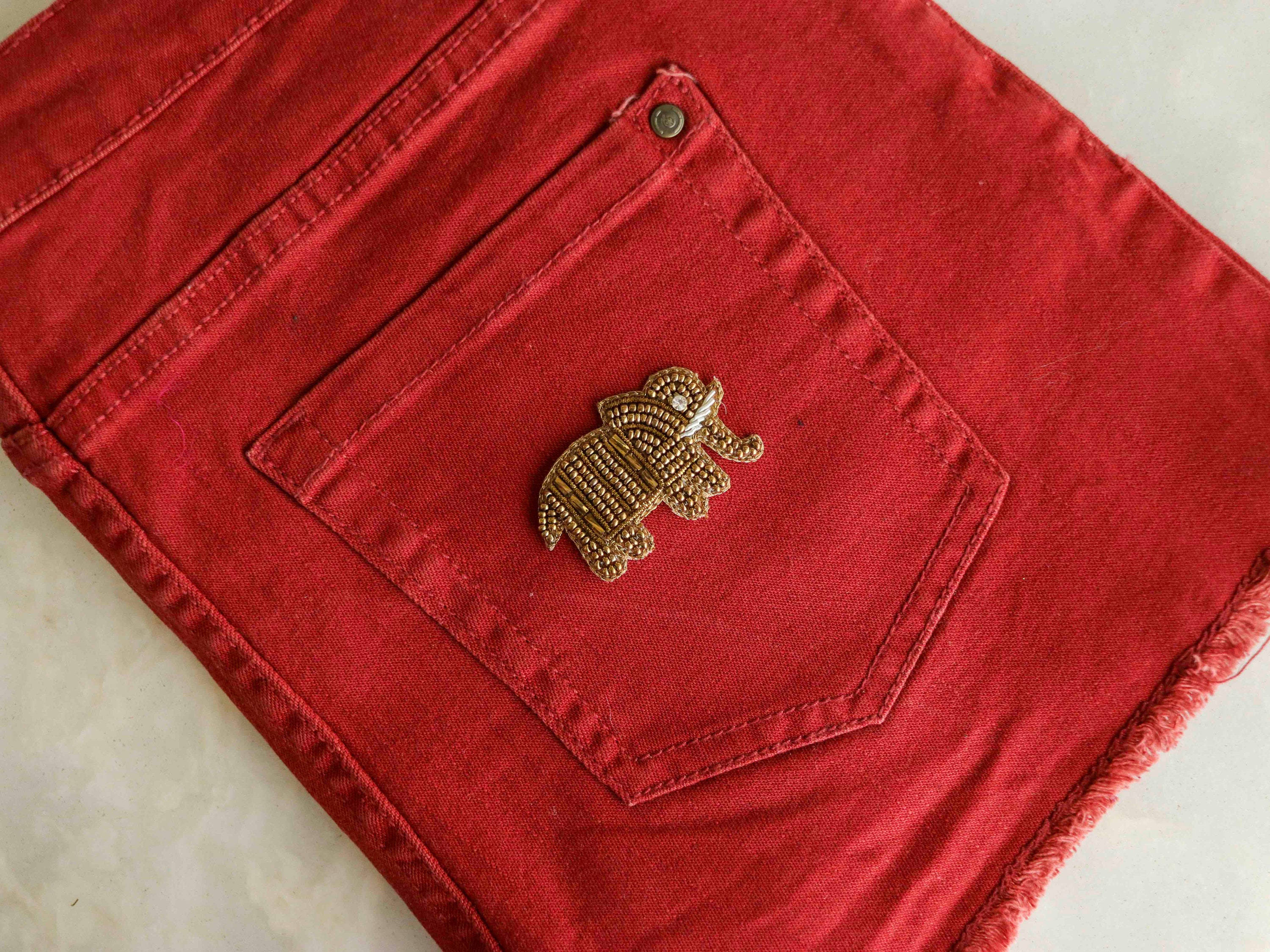 Golden Baby Elephant Embroidered Patchhandmade Elephant | Etsy