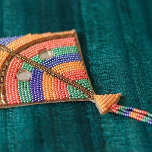 Multicolour Kite Beaded Embroidered Patch,handmade Beaded Applique ...