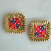 Square Pink Gold Embroidered Patchindian Handmade Gota - Etsy